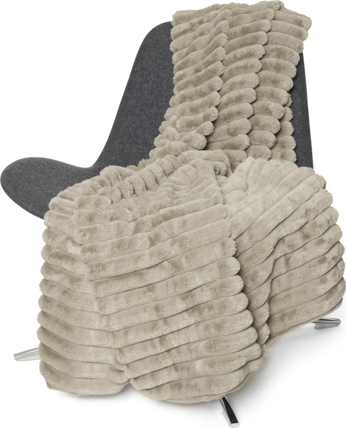 Stripete pledd Taupe - 120 x 180 cm - 1395,- - Pledd - Trendrom.no