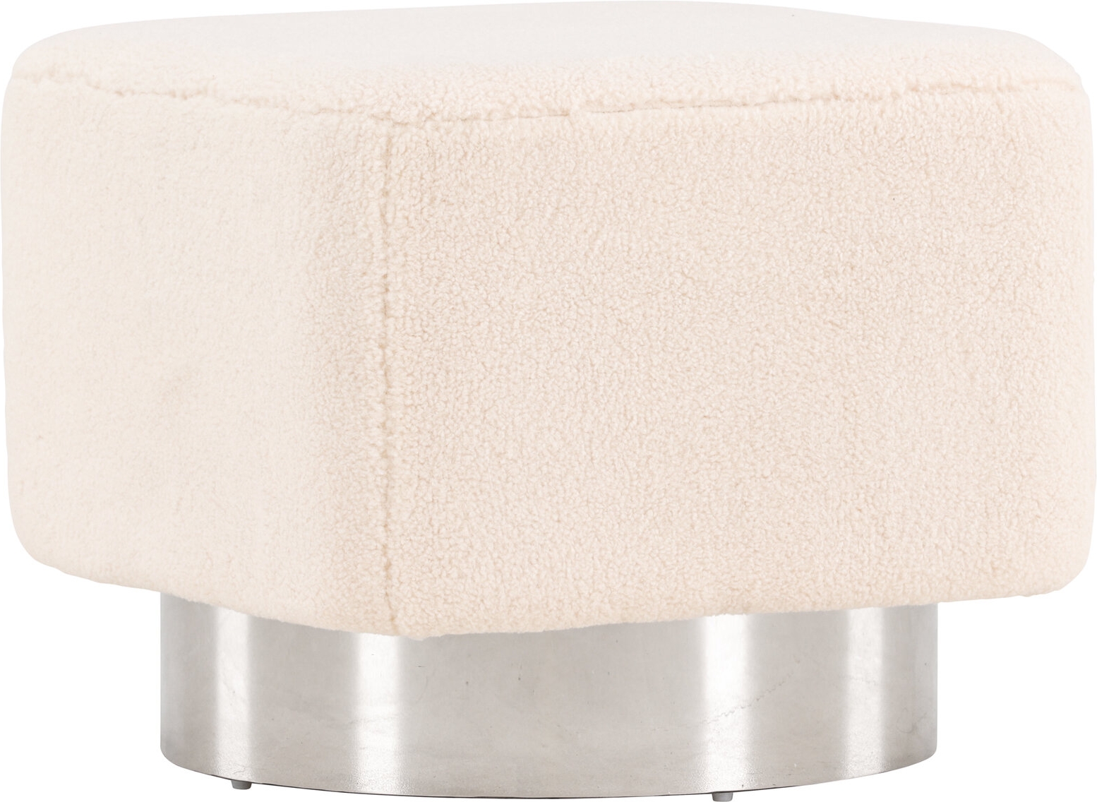 Newton puff - Offwhite/Sølv - 1295,- - Sittepuffer - Trendrom.no