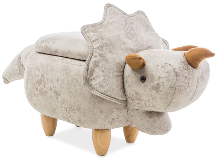 Dinosaur puff - Grå/eik - 1295,- - Sittepuffer - Trendrom.no