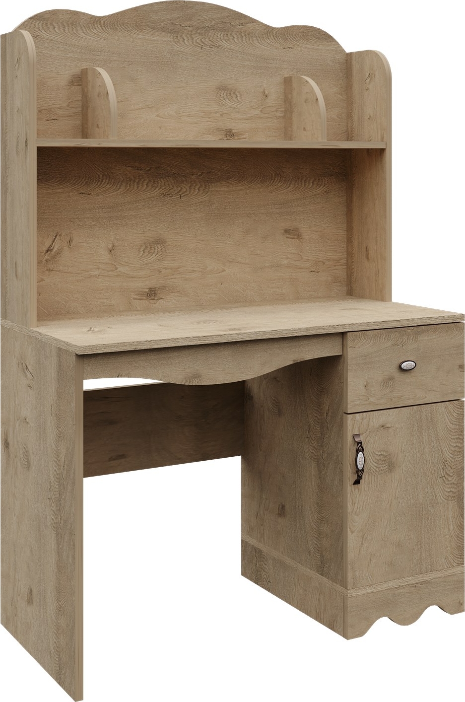 Lefkas skrivebord Eik - 104 x 50 cm - 2895,- - Skrivebord med hyller ...