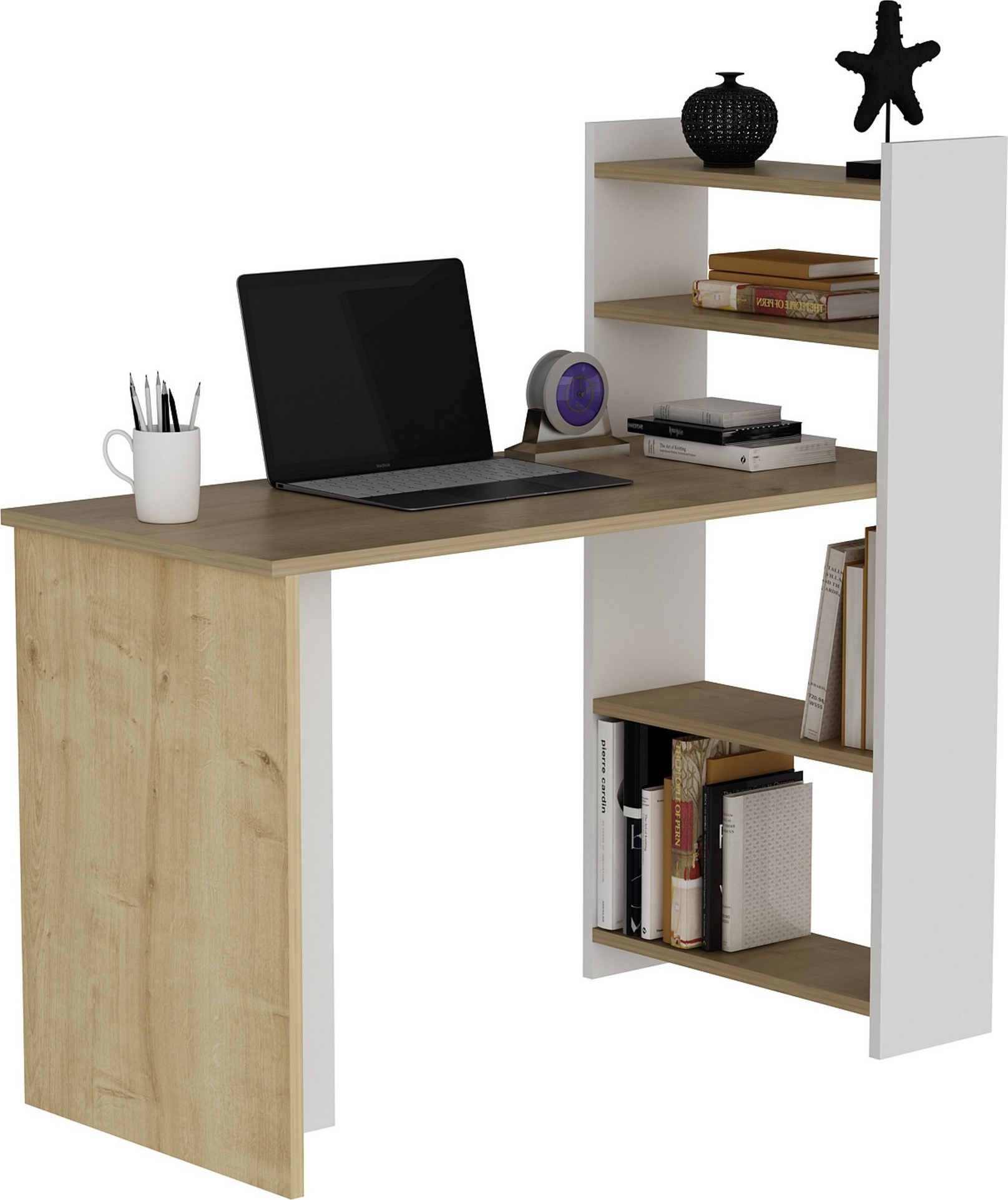 Enna skrivebord 110 x 50 cm - Safir eik/hvit - 2295,- - Skrivebord med ...