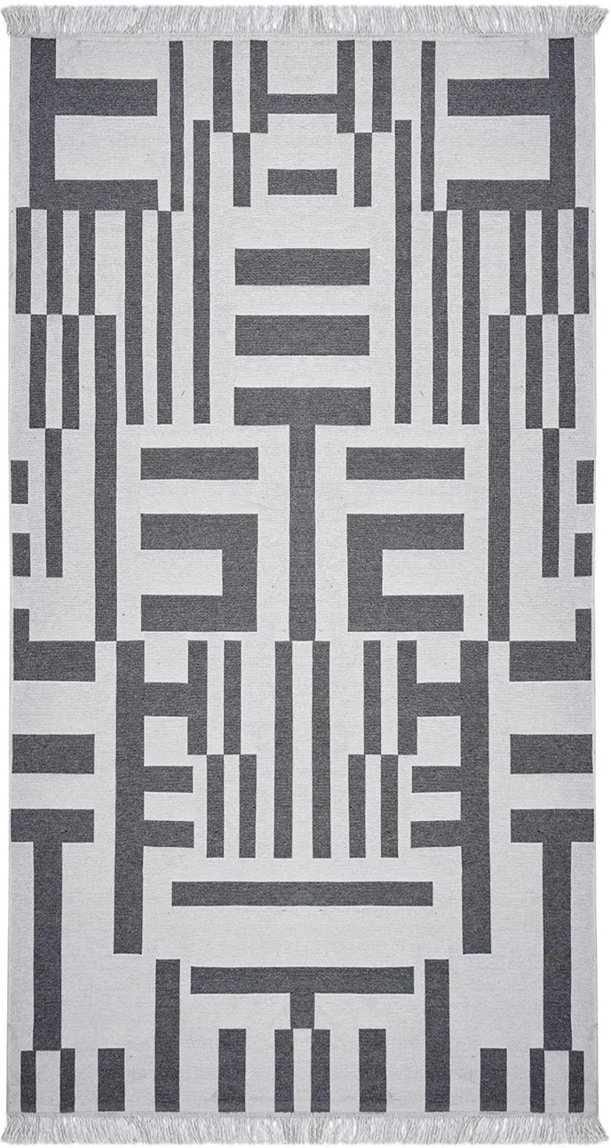 Totem teppe 150 x 80 cm - Grå/hvit - 459,- - Bomullstepper - Trendrom.no