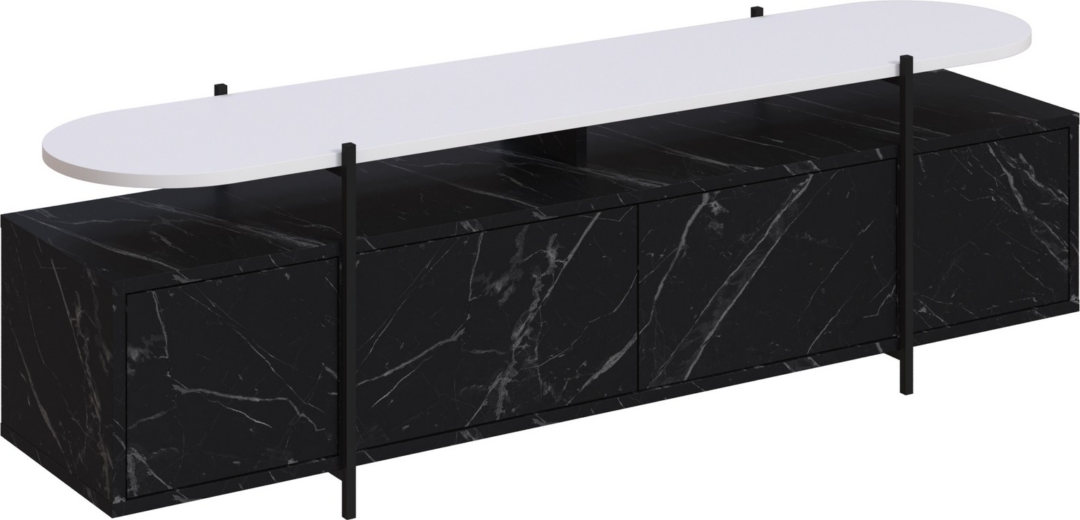 Hanley mediabenk - Sort/hvit - 5795,- - TV-benker - Trendrom.no