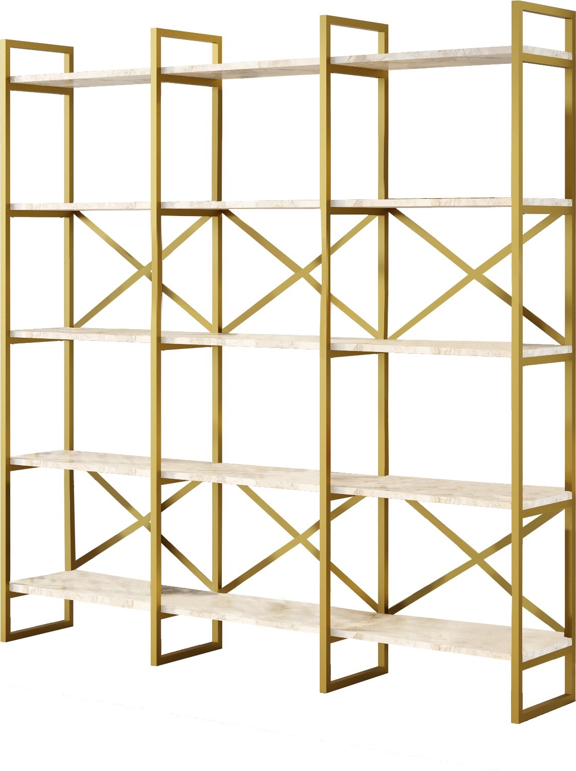 Voyage bokhylle 6 - Hvit marmor/gull - 7995,- - Bokhyller - Trendrom.no