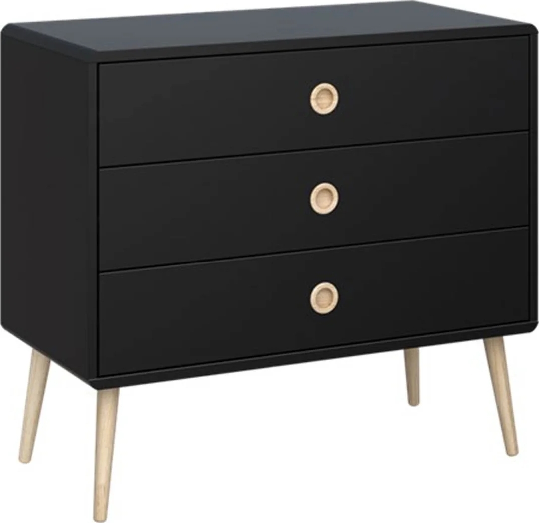 Softline kommode med 3 skuffer - Sort - 3795,- - Kommoder - Trendrom.no