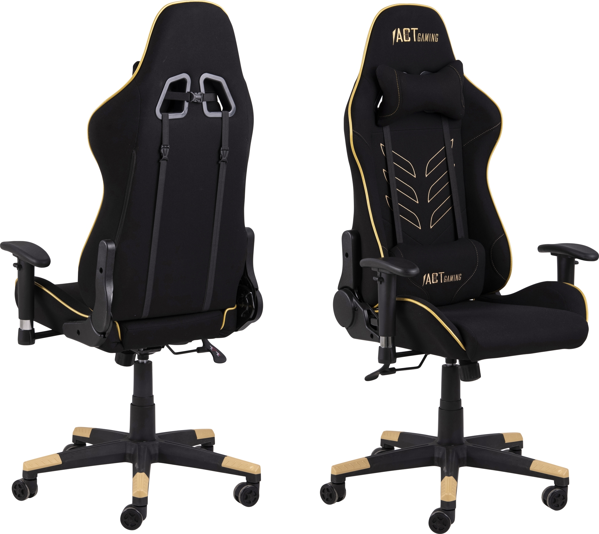 Alpha gaming stol - Sort/gull - 3695,- - Gamingstoler - Trendrom.no