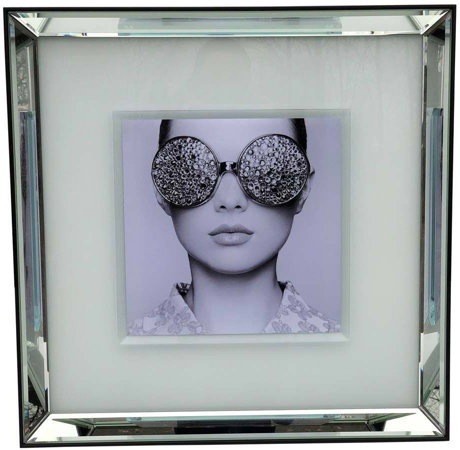 Maleri med speilramme - Briller - 55x55 cm - 1295,- - Øvrige tavler ...