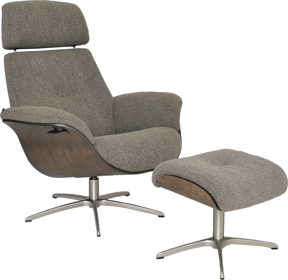 Falcon lenestol med fotskammel - Brun - 20995,- - Lenestoler i stoff ...