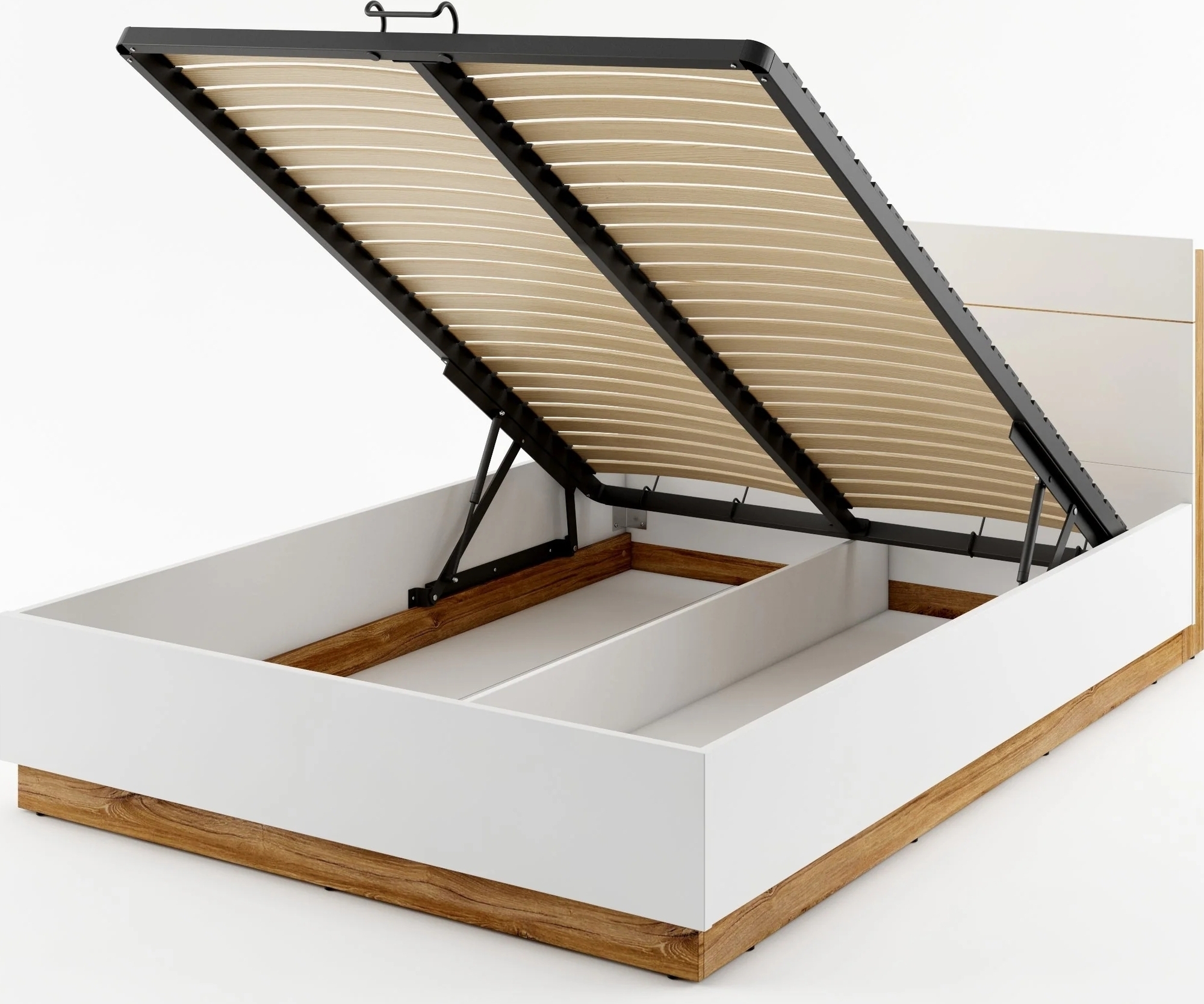 Dentro seng med oppbevaring 160 x 200 cm - Hvit/eik - 9195,- - Senger ...