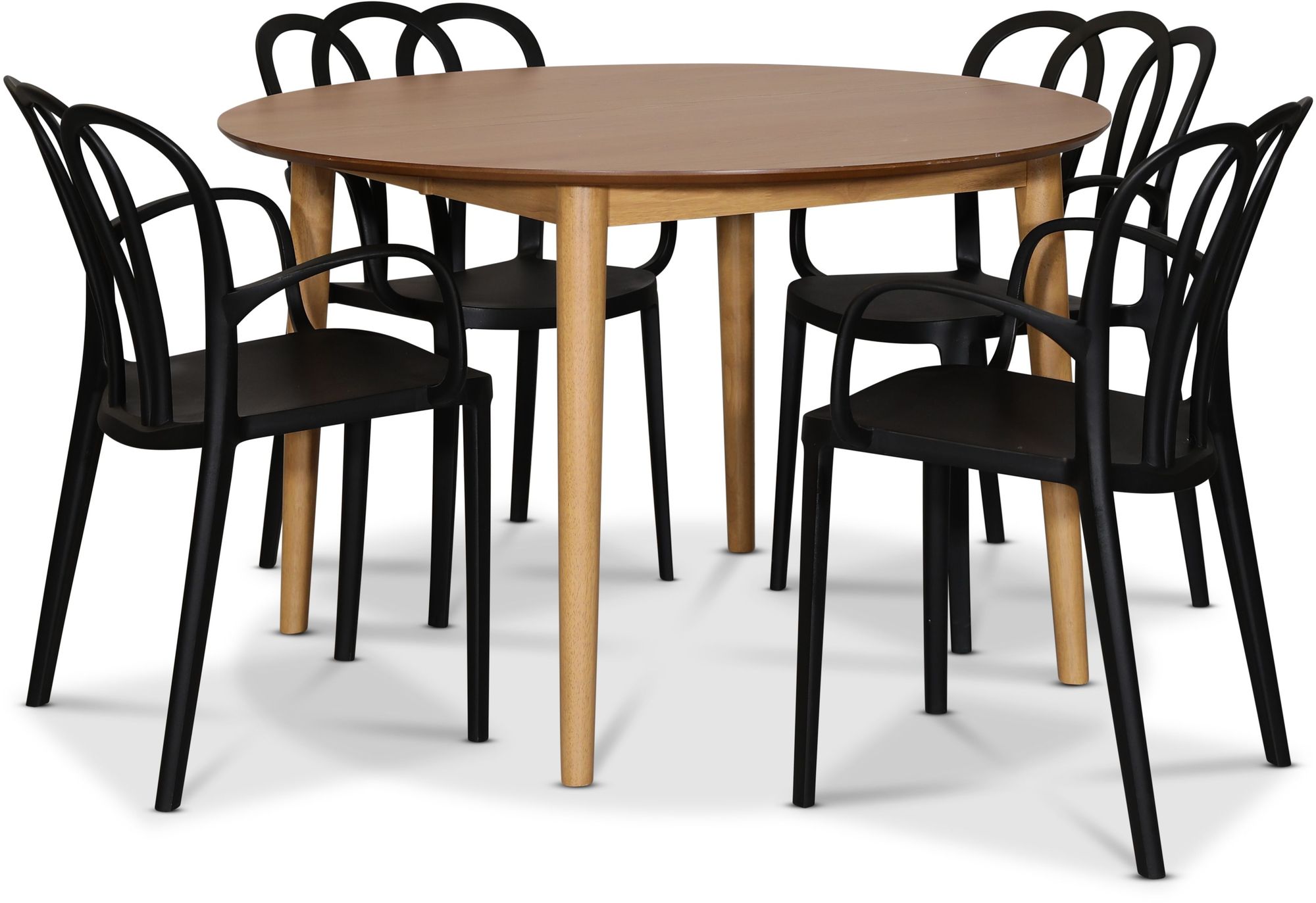 Oskar spisegruppe 120-170 x 120 cm inkl. 4 stk. Thornet svarte ...