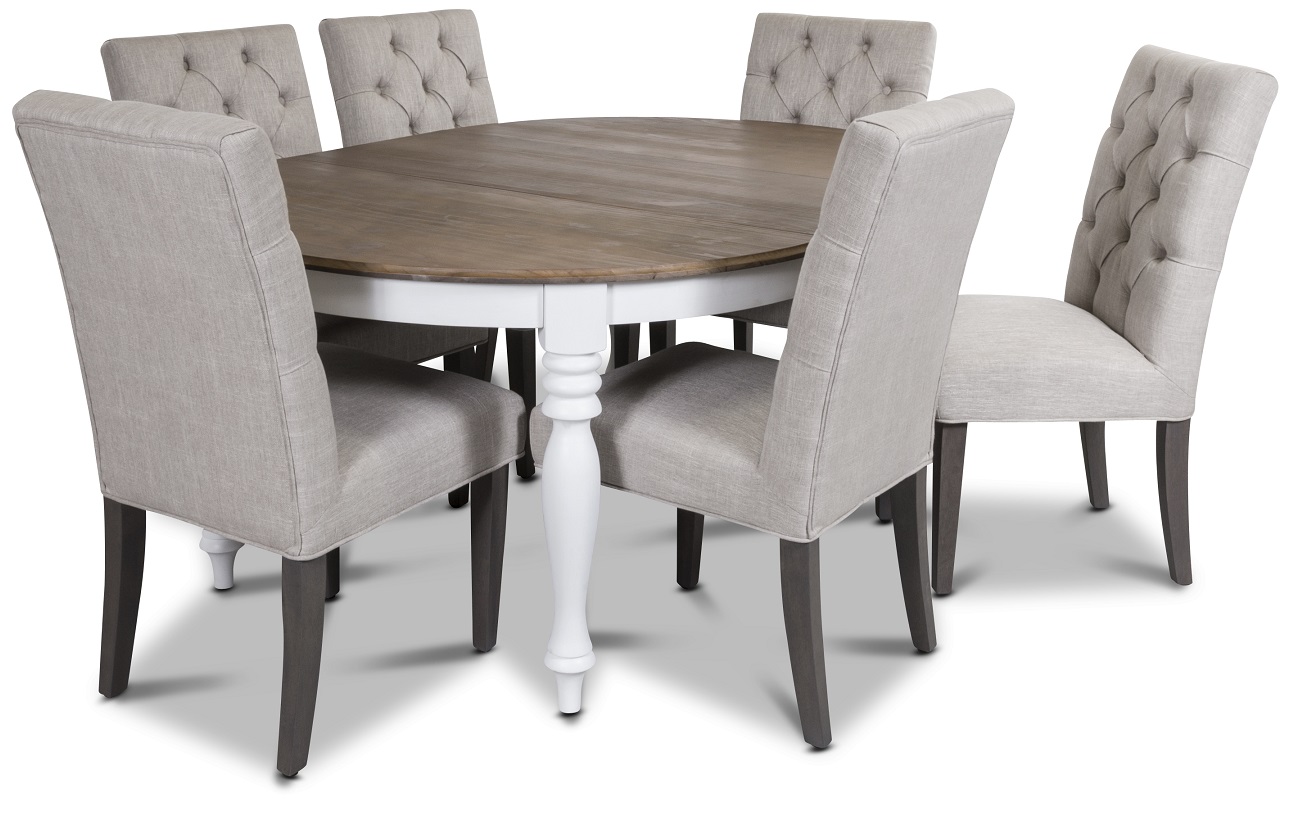 New England spisegruppe inkludert 6 stk Ventos spisestoler i Beige ...