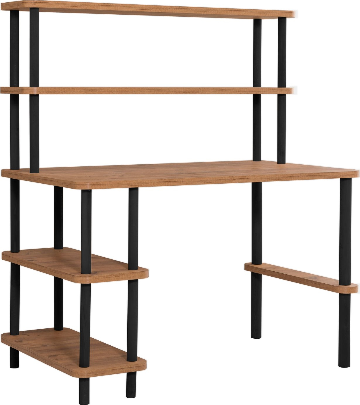 Mars skrivebord 120x70 cm - Sort/furu - 6395,- - Skrivebord med hyller ...