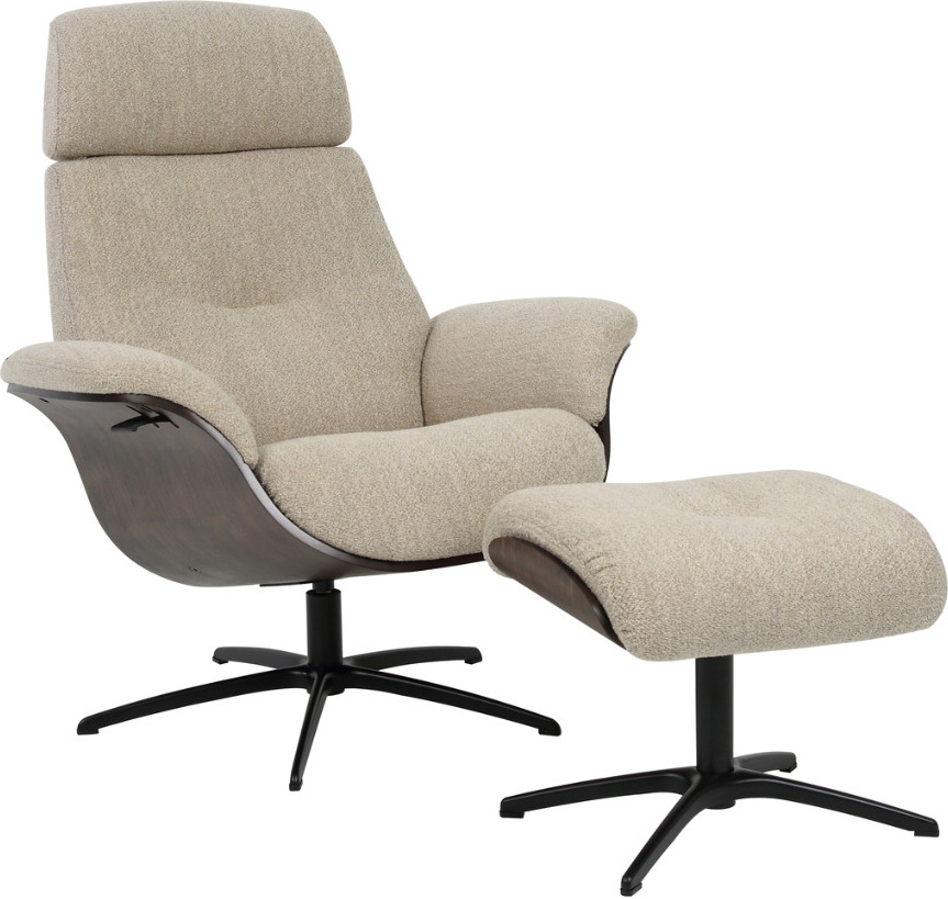Falcon lenestol med fotskammel - Beige/svart - 20995,- - Lenestoler i ...
