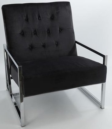 Velvet Lenestol - Sort / Krom - 4095,- - Lenestoler i stoff - Trendrom.no